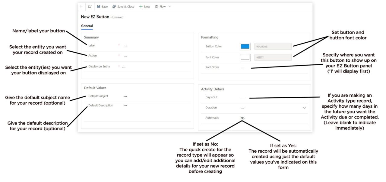 Microsoft Dynamics EZ Buttons - Azamba Add-on for D365 Sales